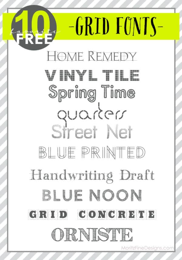 Best ever Free Grid Fonts | Free Font Friday, MortzFineBlogDesigns.com