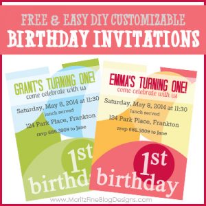 DIY Customizable Birthday Invitations | Free Printable