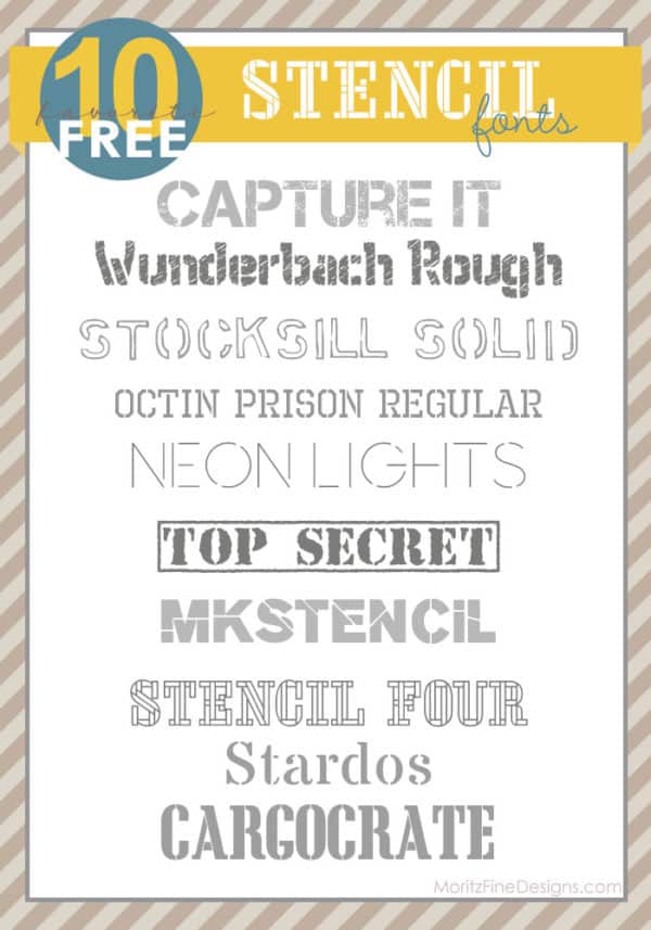 Free Stencil Fonts from MoritzFineBlogDesigns.com