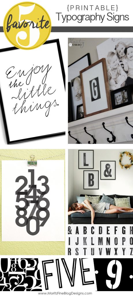 Printable Typography Signs | Free Printables Included