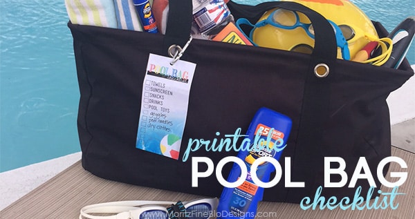 Printable Pool Bag Checklist Tag | Free Printable Included