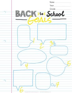 Help Your Kids Set Back to School Goals | Free Printable