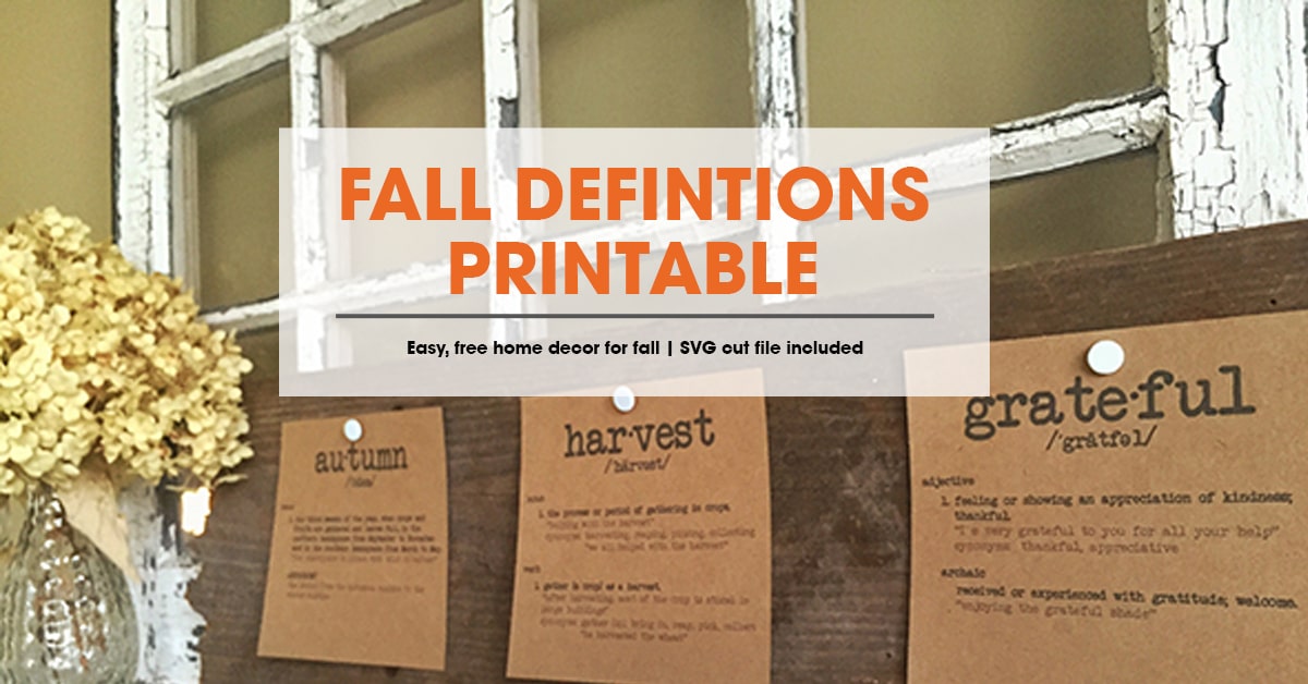 Definitions of Fall | Free Fall Printable Home Decor