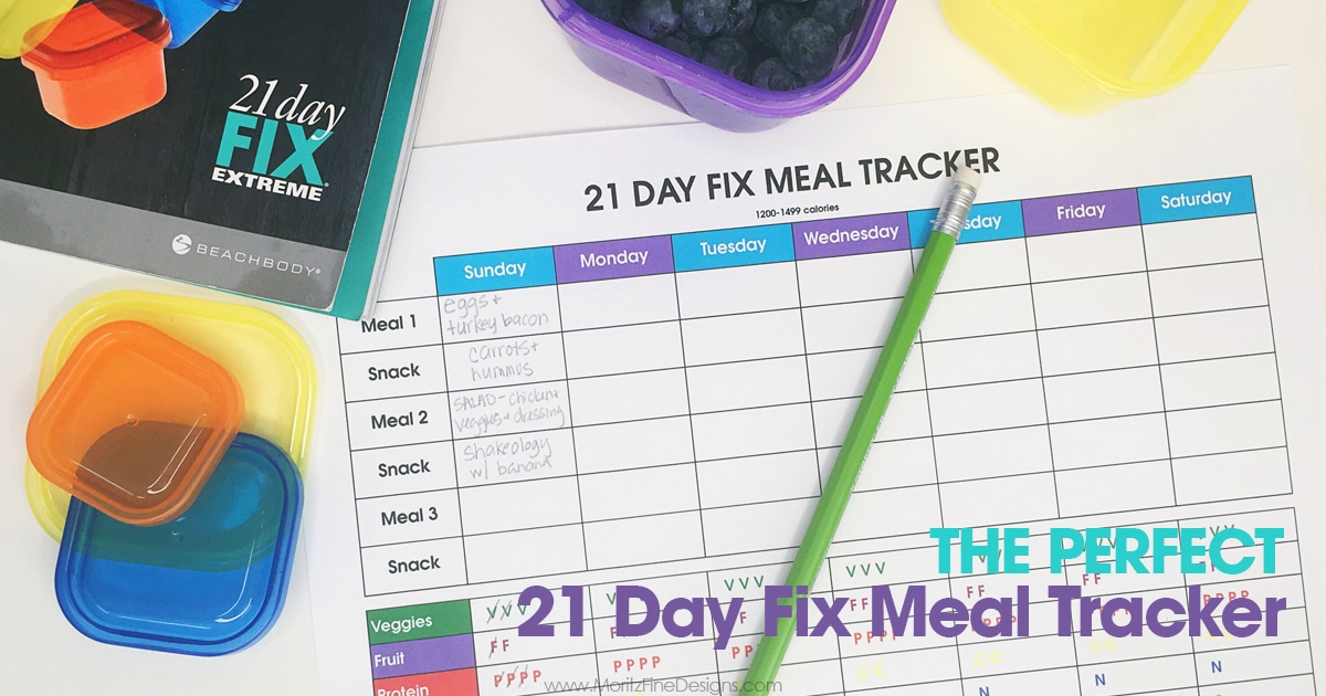 21 Day Fix Meal Tracker | Free Printable Included