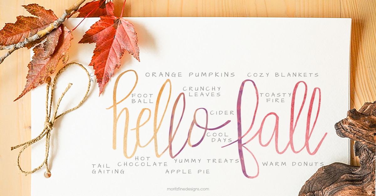 Hello Fall Watercolor Printable