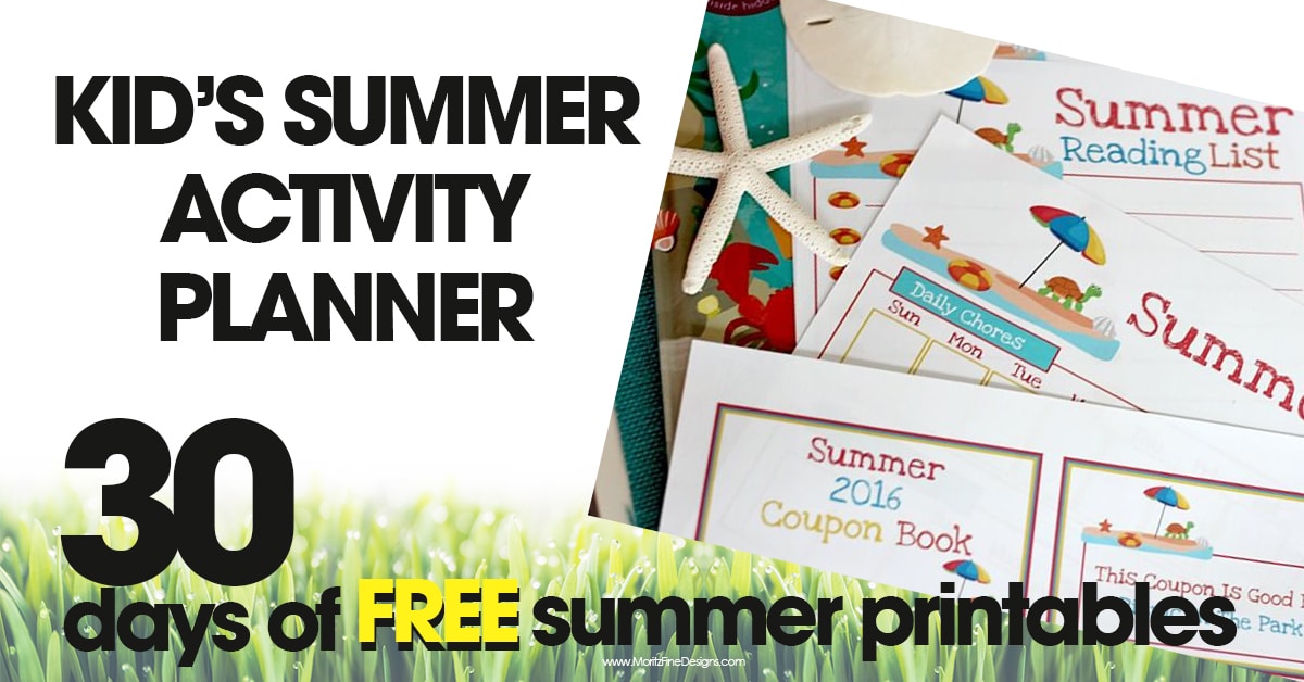 Kid's Summer Activity Planner | Free Printable for Kids