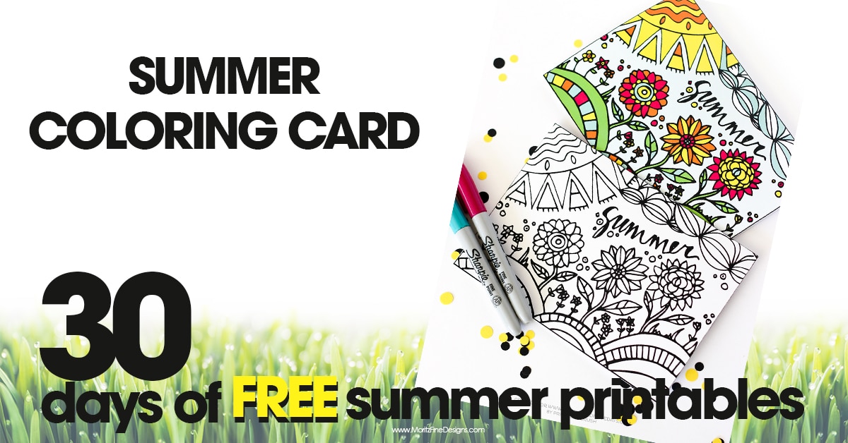 Summer Coloring Card | Free Summer Printable Day #13