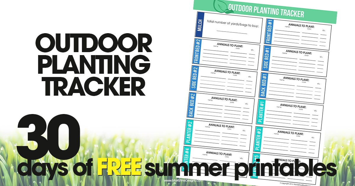 Outdoor Planting Tracker | Free Printable to Help Organize Your Planting