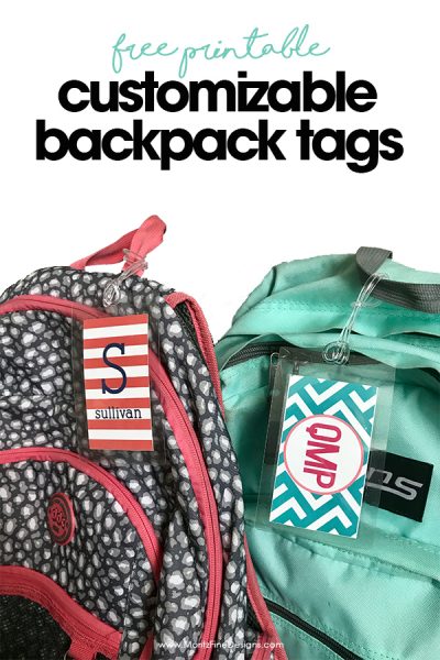 Free Customizable Backpack Tags | DIY Backpack Tags for Kids