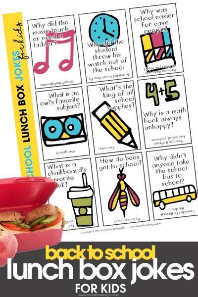 Back To School Lunch Box Jokes | Free Printable Jokes for Kids