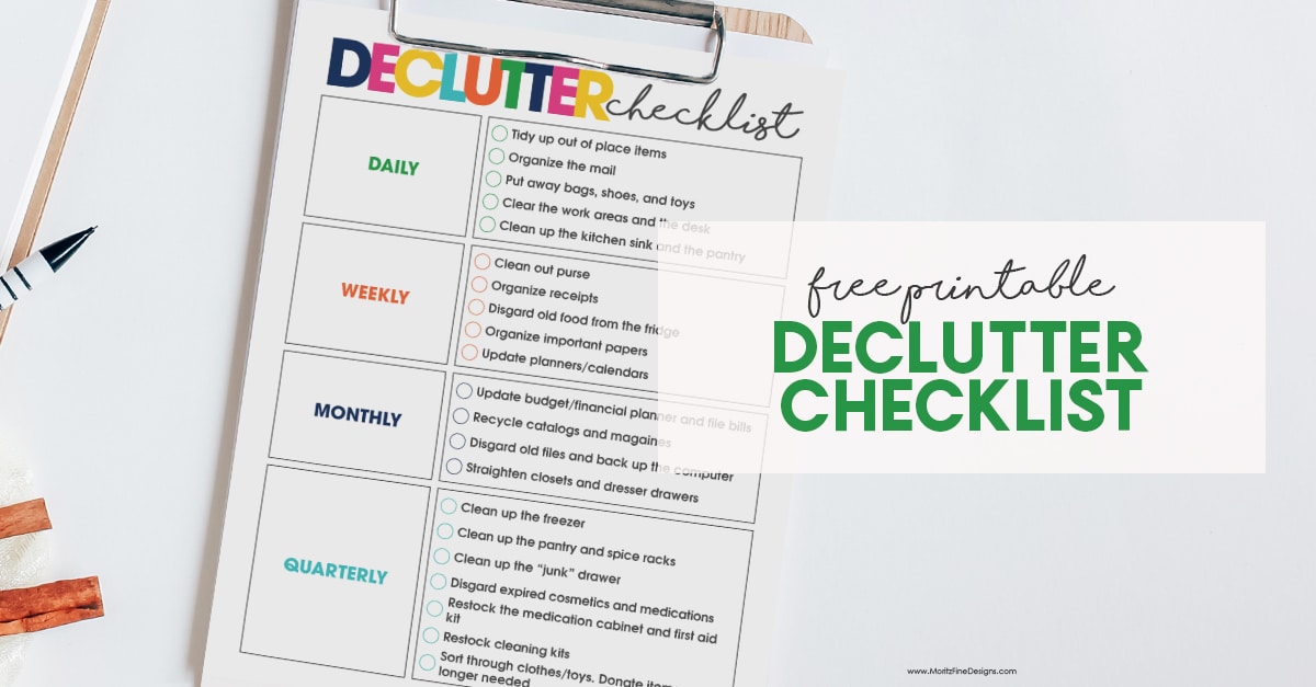 Clutter Control Checklist | Declutter Your Home Now