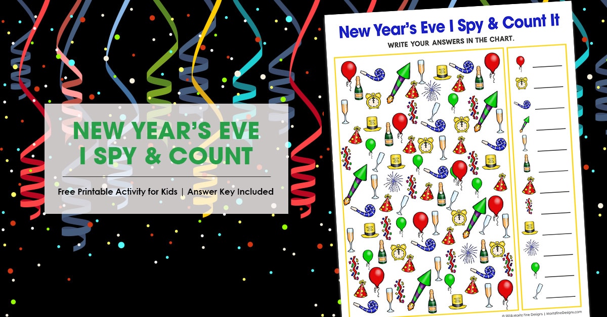 New Year's Eve I Spy & Count It for Kids | Free Printable Activity
