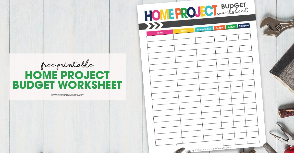 Home Project Budget Worksheet | Free Printable Download