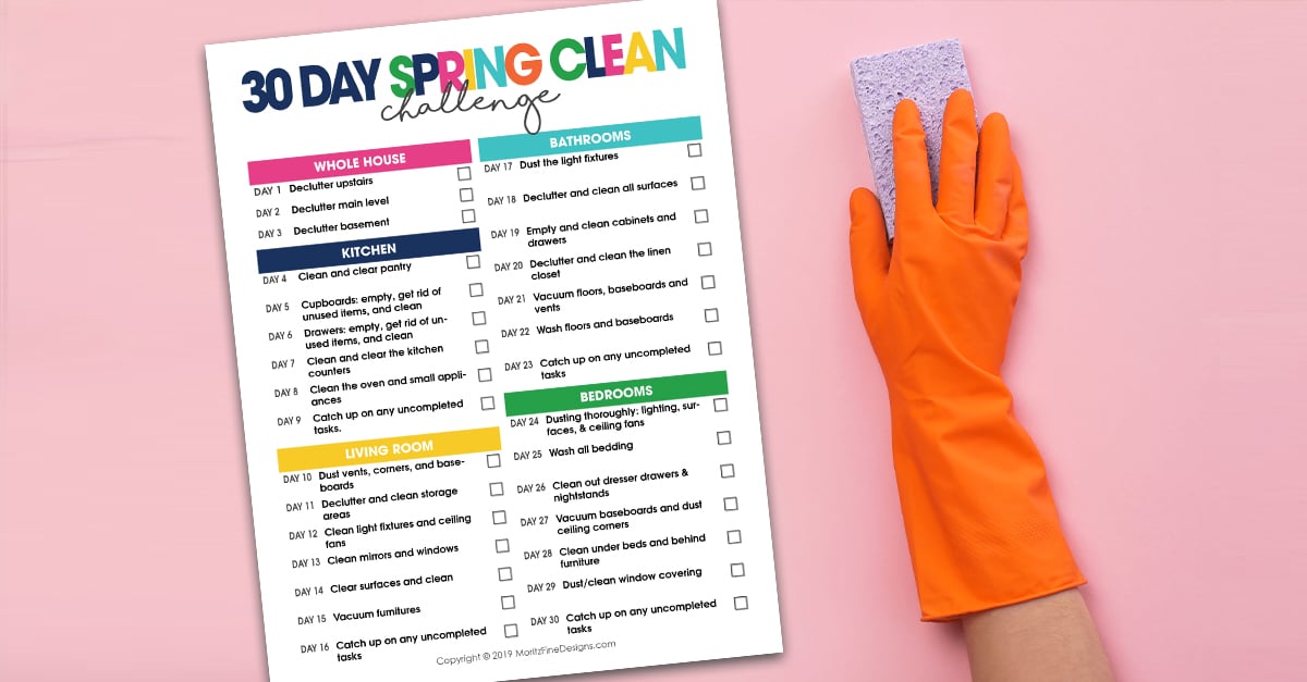 30-Day Spring Clean Challenge | Free Printable Challenge