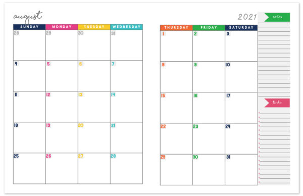 2020-2021 Monthly Calendar Planner | Free Printable Calendar Download