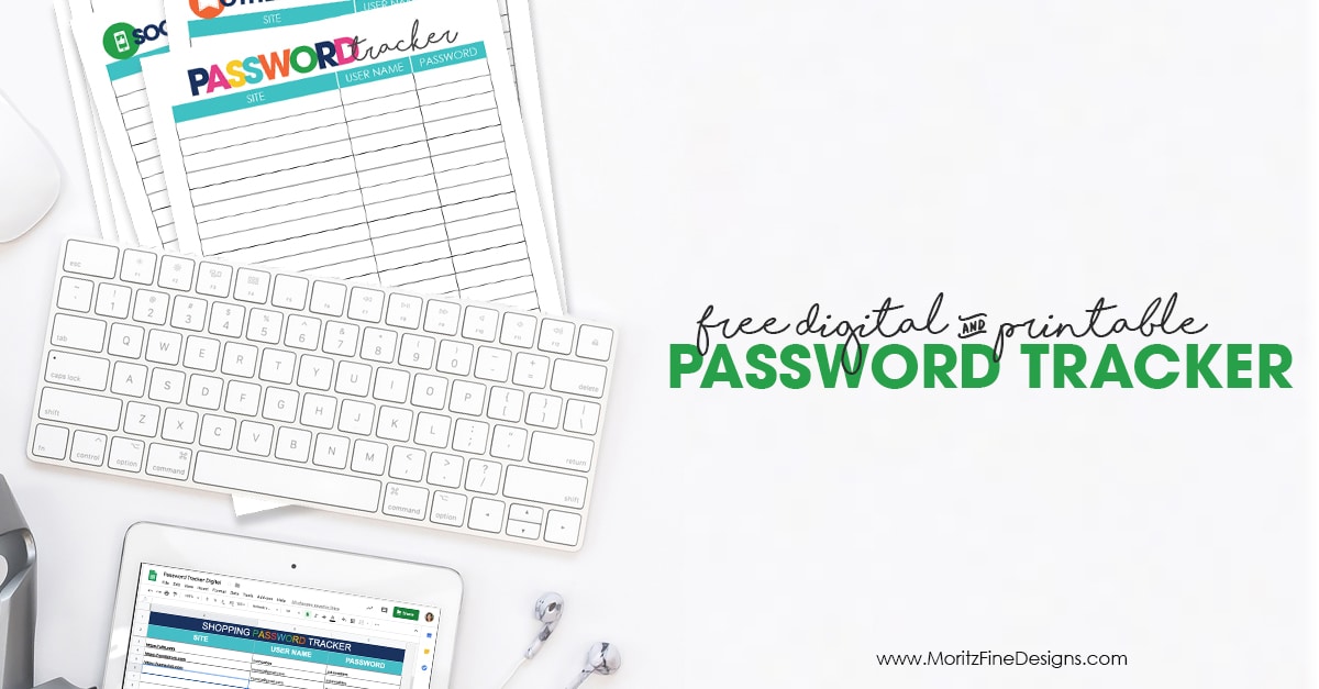 Digital and Printable Password Tracker | Free Download
