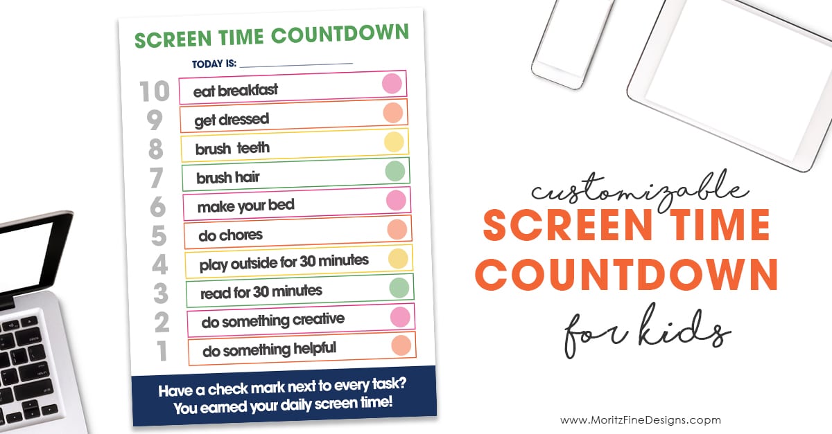 Screen Time Countdown | Free Printable for Kids