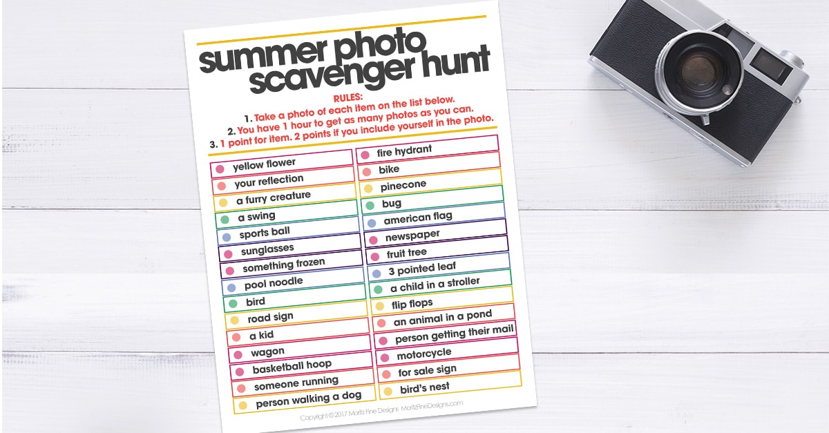 Summer Photo Scavenger Hunt | Fun Activity for Kids & Teens
