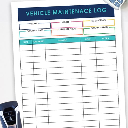 Vehicle Maintenance Log Car Maintenance Log Fillable Lupon gov ph