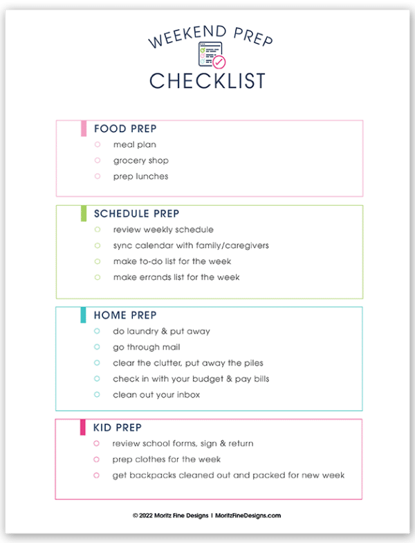 Weekend Prep Checklist | Your Key to a Successful Week