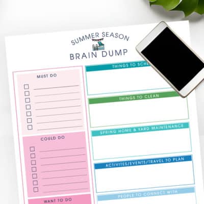 Fall Season Brain Dump Worksheet: Free Printable for a Seasonal Reset