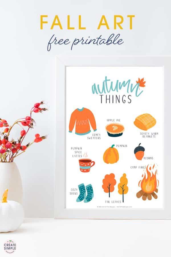 Free Printable Autumn Things Art Print