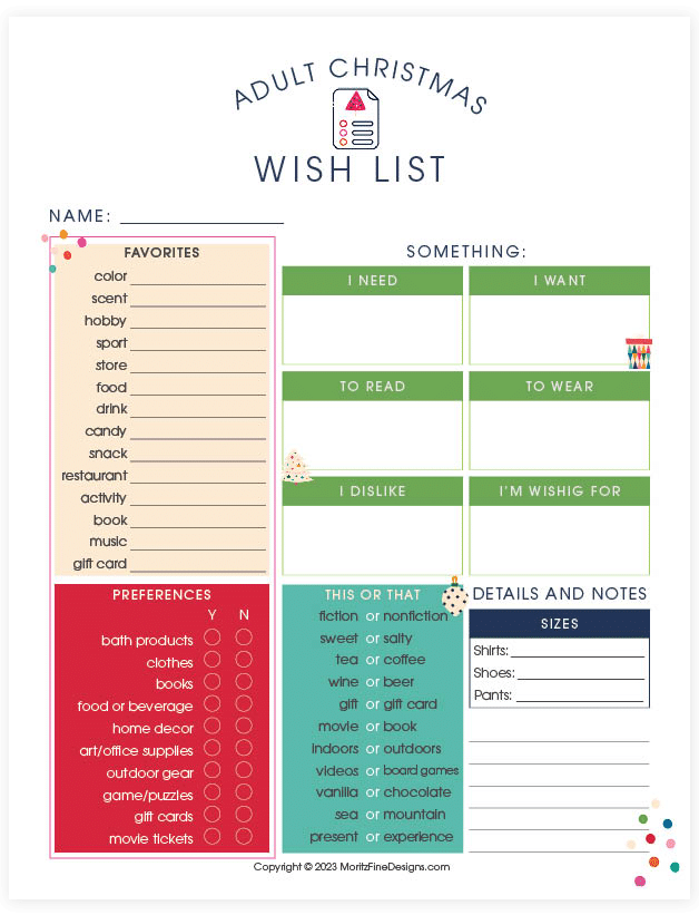 Make Christmas Easy Use The Adult Christmas Wish List